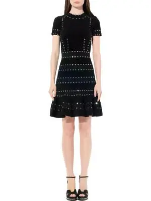 Alexander McQueen Eyelet Embellished Dress - Black