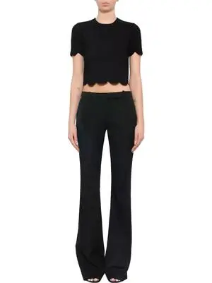 Alexander McQueen Scalloped Hem Top - Black