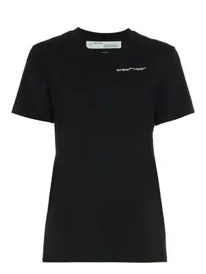 Off-White Logo Embroidered T-shirt - Black