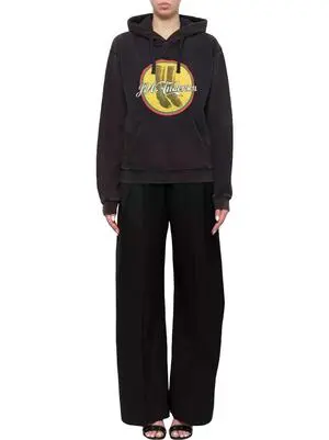 JW Anderson Printed Cotton Hoodie - Brown