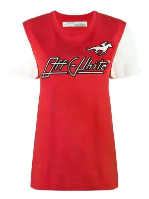 Off-White Embroidered Logo T-shirt - Red