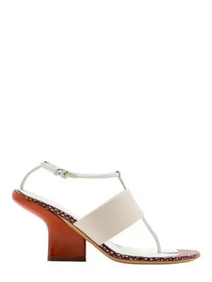 Dries Van Noten Leather Heeled Sandals With Buckled T-strap - Multi