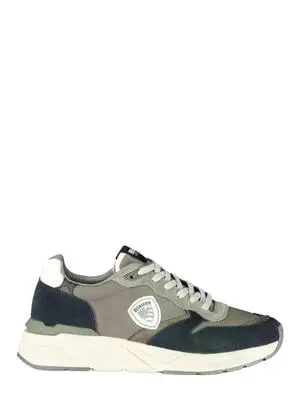 BLAUER. Colour-block Leather Sneakers - Grey
