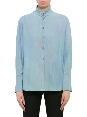 Alexander McQueen Ruffle Collar Shirt - Blue