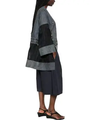 HUI HUI Multi-plaque Embellished Denim Jacket - Blue