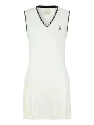 AMAN Knitted Pleated Dress - Neutrals