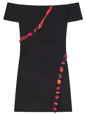 Emilio Pucci Off-shoulder Dress With Button Detail - Black