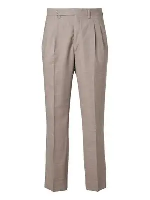 STOFFA Pleated Wool Wide-leg Trousers - Grey