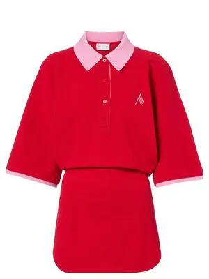 Attico Cotton Polo Dress - Red