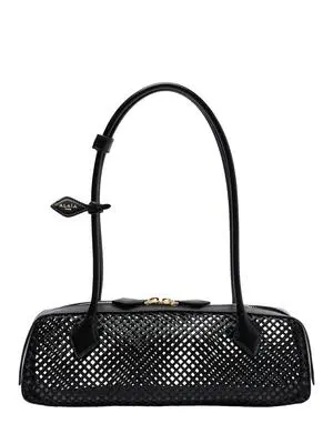 ALAÏA Le Teckel Medium Woven Leather Shoulder Bag