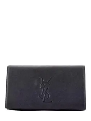 Saint Laurent Belle De Jour Leather Large Clutch Bag - Black