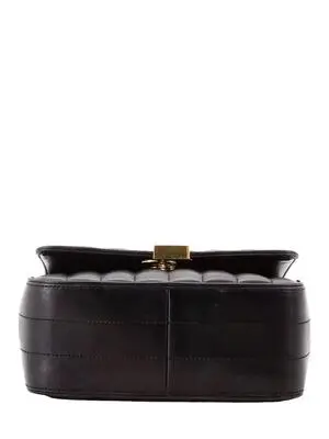 Saint Laurent Vicky Vertical Quilted Leather Medium Crossbody Bag - Black