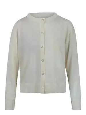 LOULOU Kita' Button-up Fine Knit Cardigan - White