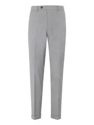 BERWICH Pressed Crease Turned-up Trousers - Grey