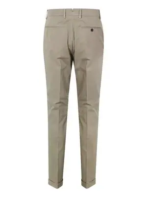 BERWICH Tailored Pressed Crease Turn-up Trousers - Neutrals