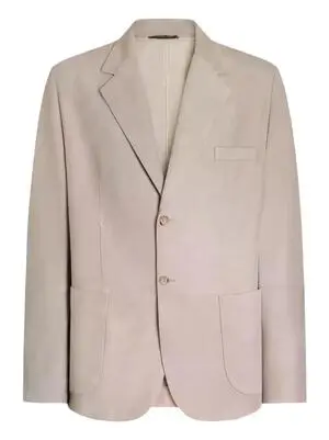 Dolce & Gabbana Single-breasted Jacket In Suede - Neutrals