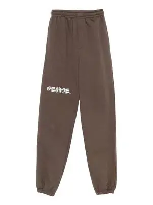 GEORGE. George Logo Print Track Pants - Brown