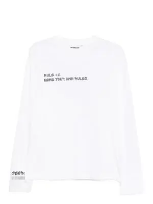 GEORGE. George Slogan Print Long-sleeve T-shirt - White