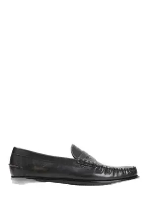 Prada Antiqued Leather Loafers - Black