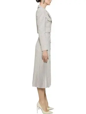 NISSA Sequin Embellished Cropped Blazer - Grey