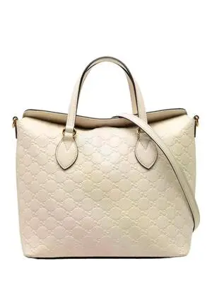 GUCCI Gucci Leather Fold Over Satchel