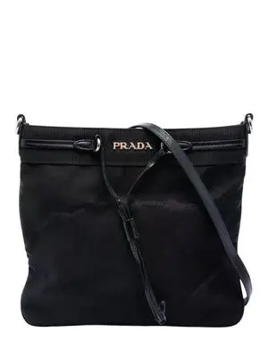Prada 2000-2026 Tessuto Canapa Logo Crossbody Bag - Black