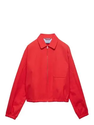 Prada Gabardine Zip-up Blouson Jacket - Red