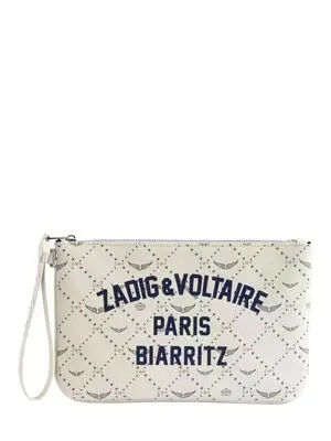 Zadig&Voltaire Logo Print Clutch Bag - Neutrals