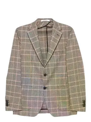 Tagliatore Check-pattern Notched-lapel Blazer - Brown