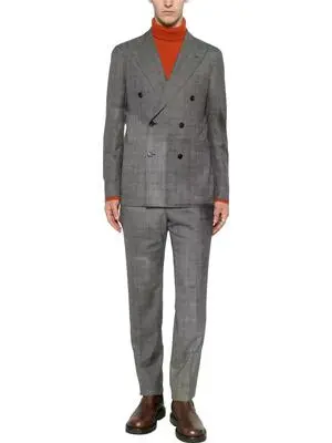 Tagliatore Double-breasted Checked Suit - Grey