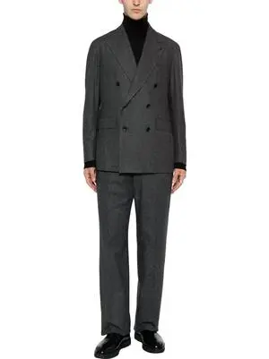 Tagliatore Double-breasted Checked Suit - Grey