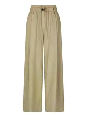 STUDIO TOMBOY Wide Leg Drawstring Trousers - Neutrals