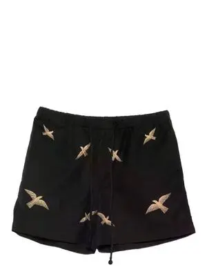 BAZISZT Bazizt Embroidered Drawstring Shorts