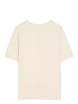 Another Tomorrow Crew Neck Short Sleeve T-shirt - Neutrals