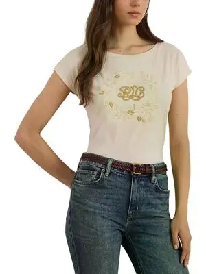 Ralph Lauren Embroidered Crewneck T-shirt - Neutrals