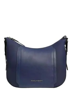PIQUADRO Leather-panelled Shoulder Bag - Blue