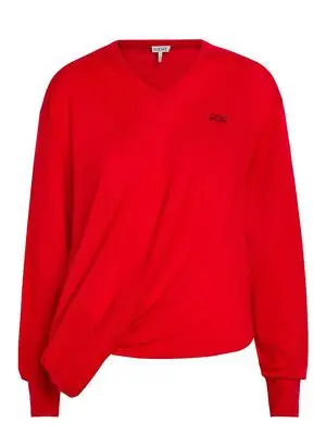 Loewe Draped Wool-blend Jumper - Red