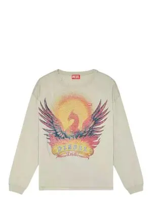 DIESEL® Phoenix-print Long-sleeve T-shirt - Neutrals