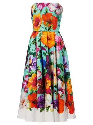 Dolce & Gabbana Floral Cotton Bustier Dress - Multicoloured