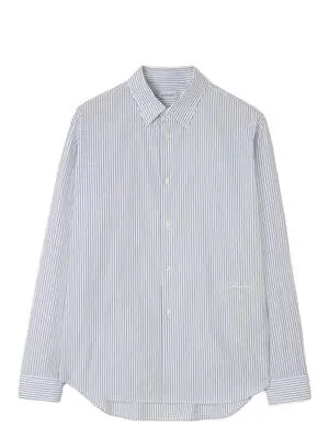 Burberry Relaxed Fit Striped Cotton Shirt - Blue/white