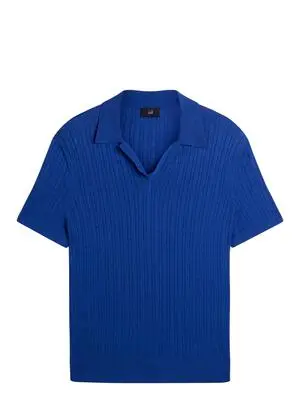 Dunhill Cotton-mulberry Silk Polo Shirt - Blue