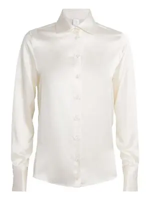 Eleventy Silk Satin Shirt - Ivory