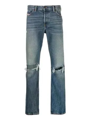 DIESEL® 1995 Ripped Straight-leg Jeans - Blue