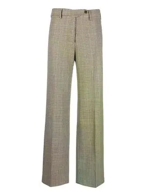 N°21 Camel Brown Check Print Wool Trousers - Neutrals