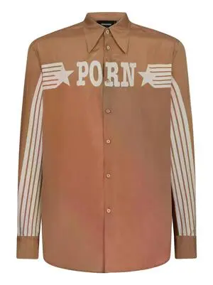 Dsquared2 Graphic-print Silk Shirt - Brown