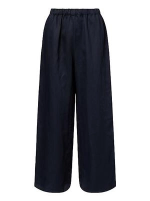 Jenni Kayne Wide-leg Linen-blend Trousers - Navy