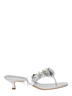 Michael Kors Michael Kors Loretta Sequin-Embellished Thong Sandals Silver