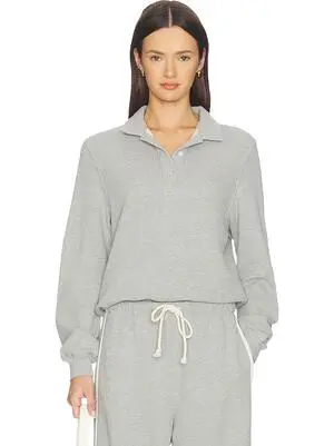 Donni. DONNI. The Eco-Terry Polo Sweatshirt Light Grey
