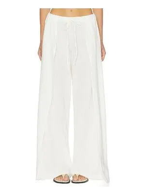 DL1961 Palazzo Low-rise Relaxed Cotton Gauze Pant - White