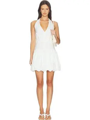 Simkhai SIMKHAI Brooke Cotton Halter Mini Dress White